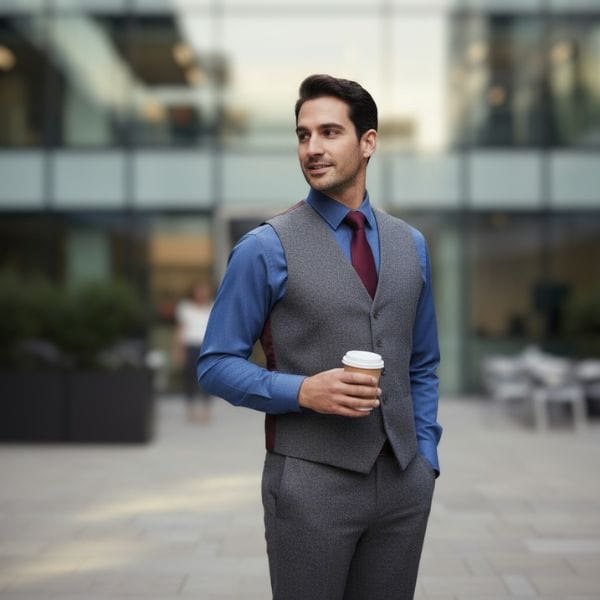 Gilet homme coupe ajustée Donegal Tweed Clifford Grey | LMDG – Le ...