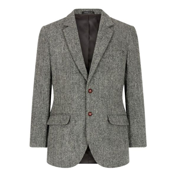 Veste homme coupe classique Harris Tweed® Blakemore Steel Grey | LMDG ...
